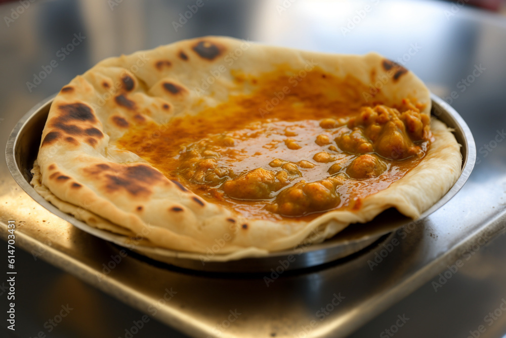 Egg Roti Canai, a delightful variation that incorporates a beaten egg ...