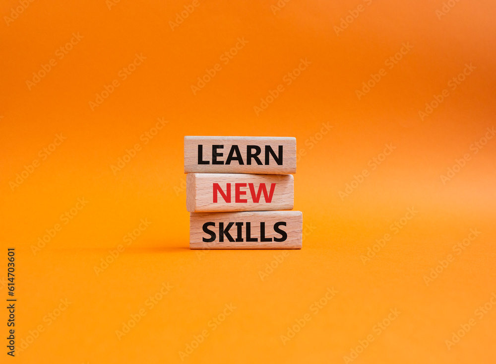 Learn new skills symbol. Concept words Learn new skills on wooden ... Learn new skills symbol. Concept words Learn new skills on wooden ...