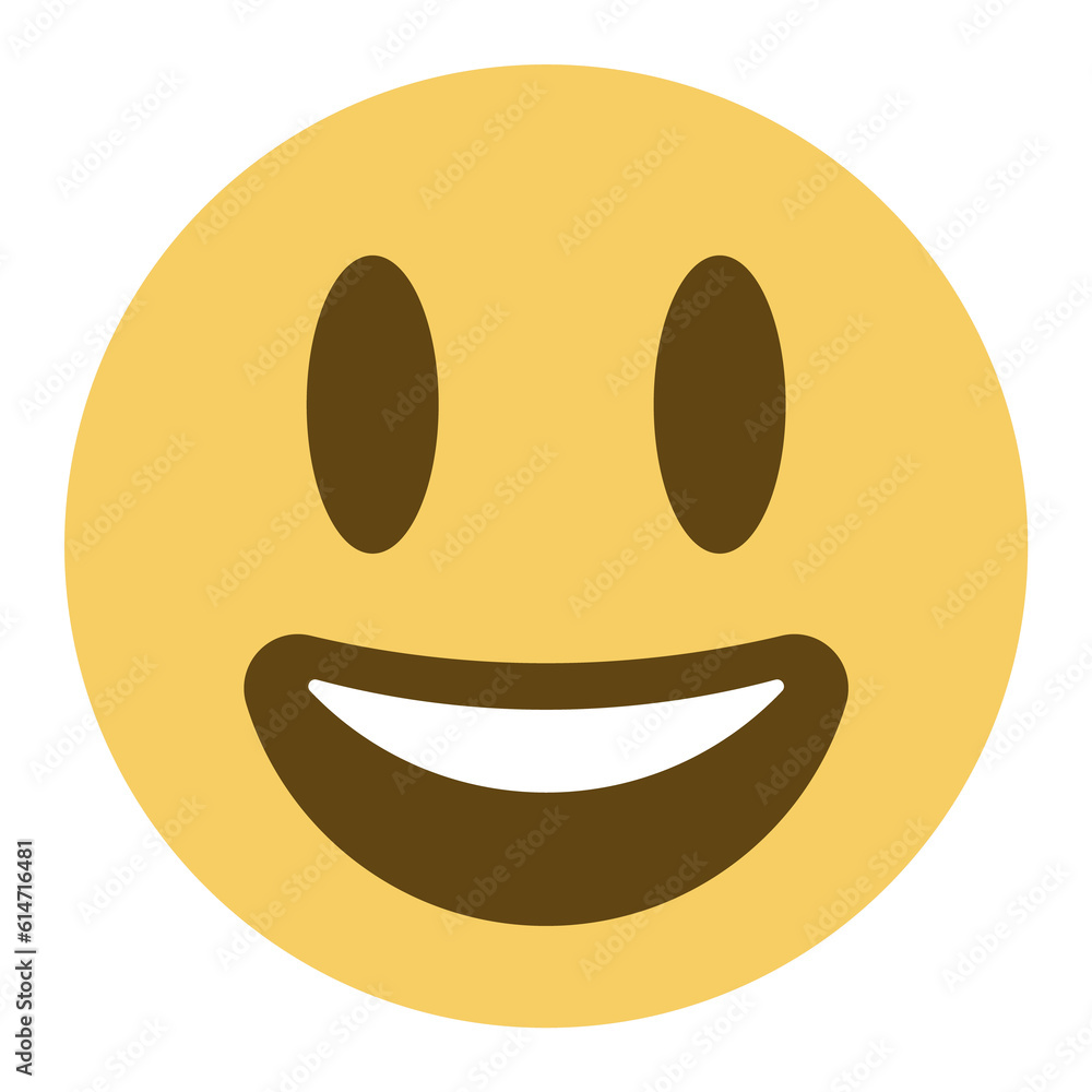 Grinning Face with Big Eyes emoji. A yellow face with smiling eyes and ...