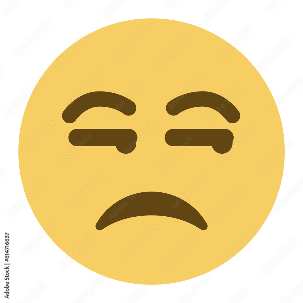 Top quality emoticon. Unamused emoji. Meh emoticon, dissatisfied yellow ...