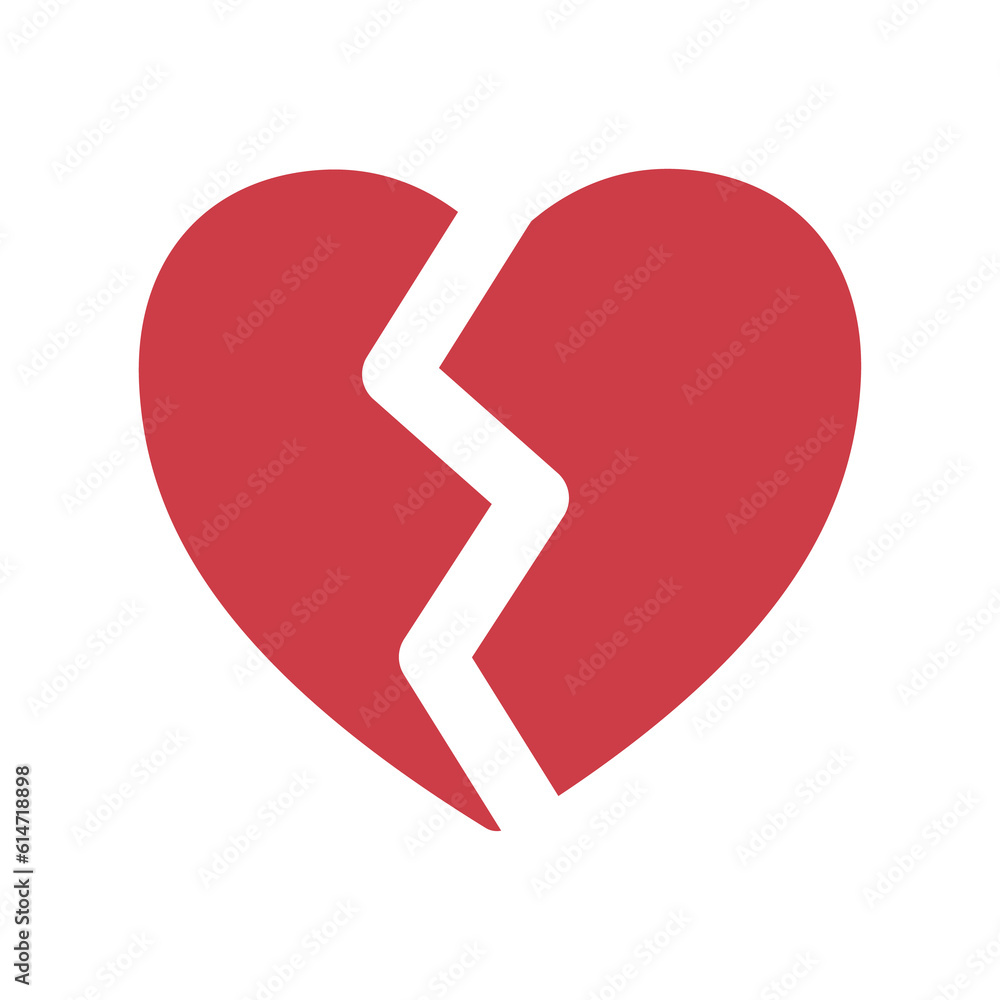 Broken Heart vector emoji icon. A love heart, broken in two. This emoji ...