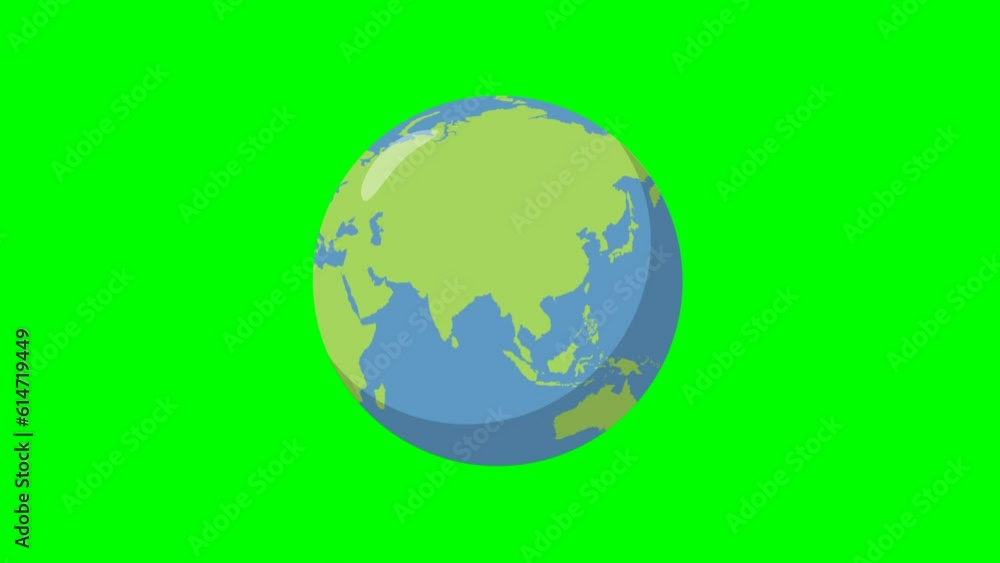 Earth rotating animation with greenscreen background, 4k animated ...