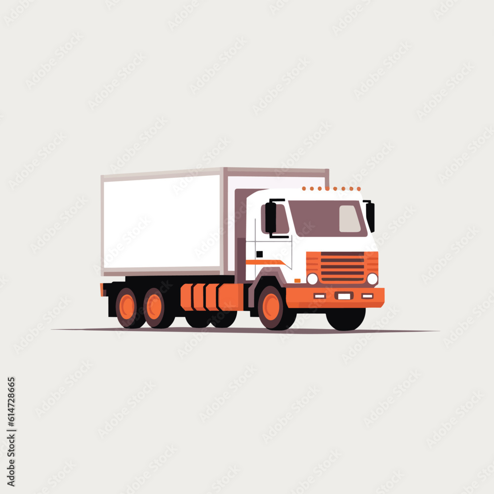 Cargo truck vector isolated on white Stock Vector | Adobe Stock