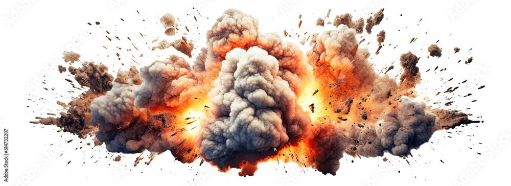 Explosion border isolated on transparent background - Generative AI ...