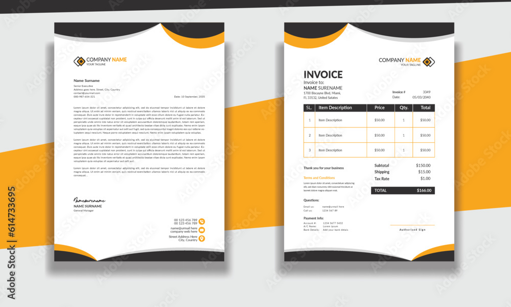 Corporate modern professional clean business invoice and letterhead ...