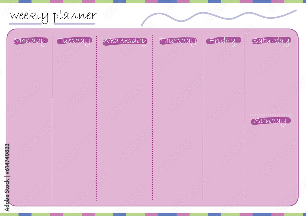 Weekly Planner multicolored Transparent background, weekly organizer ...