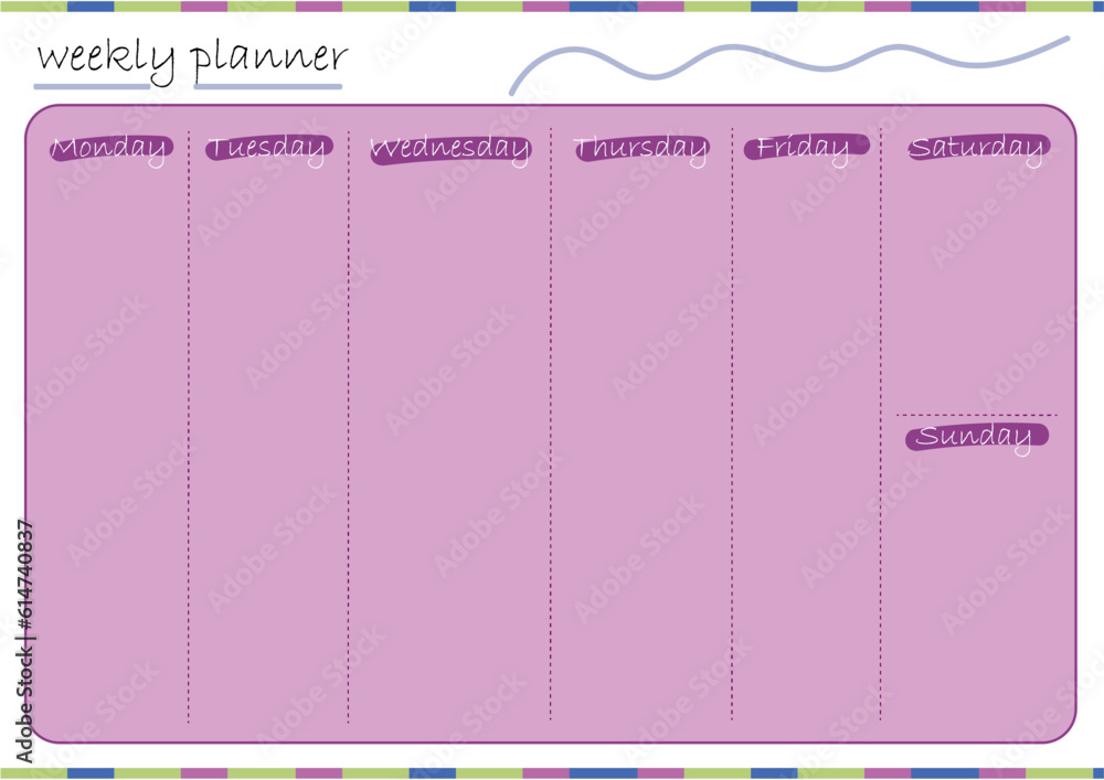 Weekly Planner multicolored Transparent background, weekly organizer ...