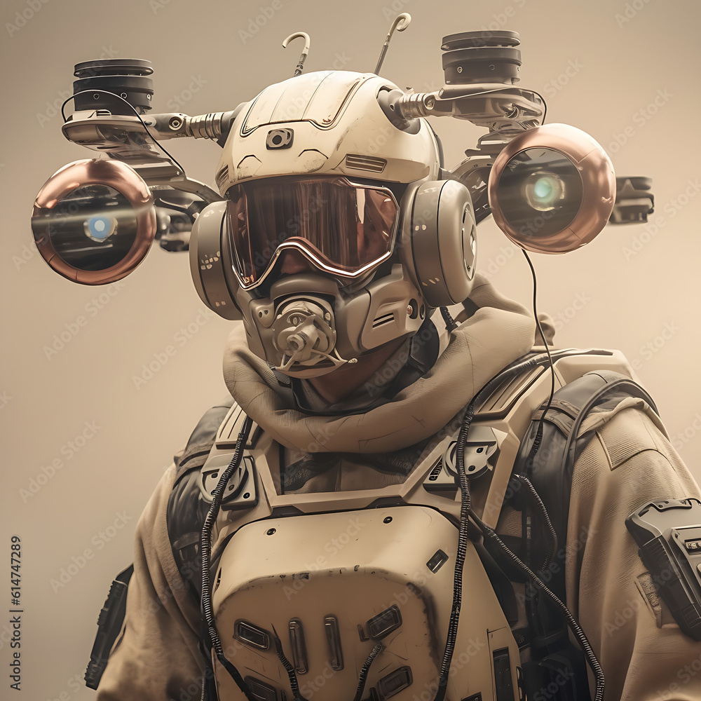 Futuristic combatant special forces soldier reconnaissance operations ...