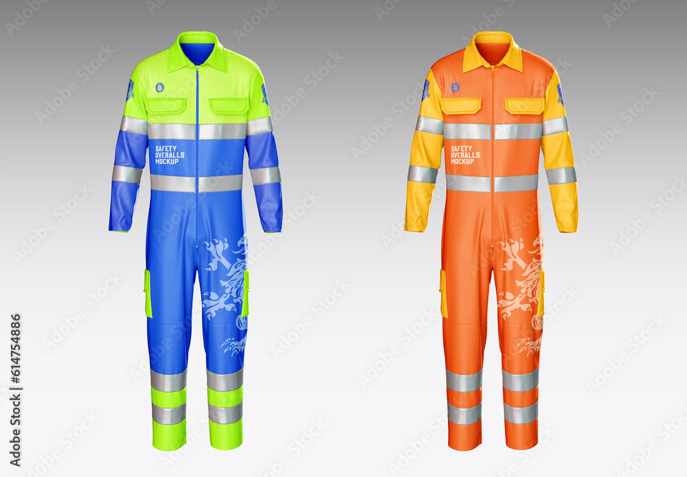 Safety Work Overalls Mockup Stock Template | Adobe Stock