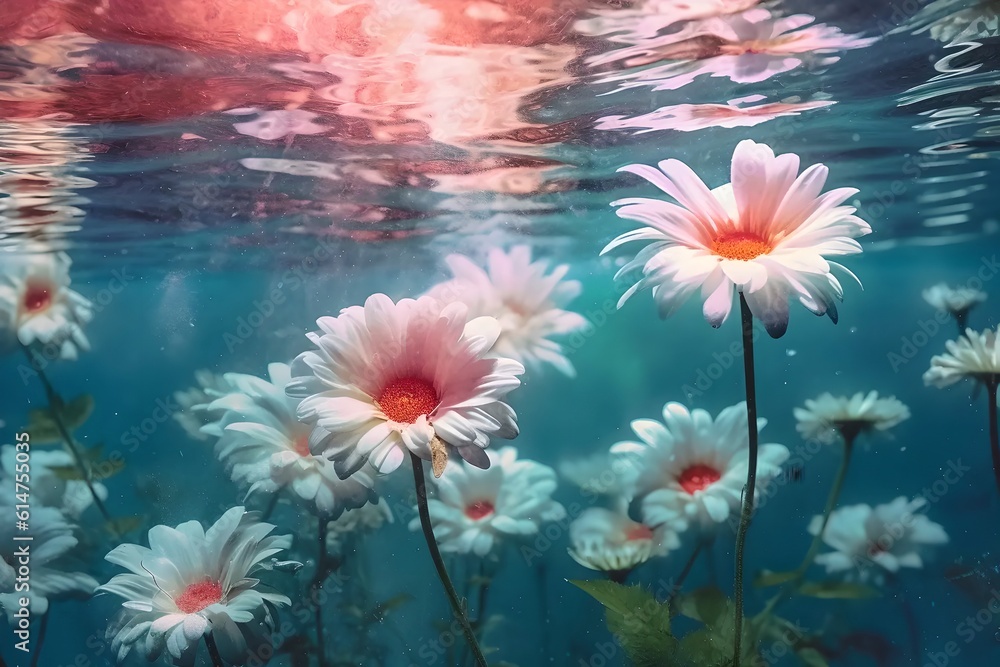 Enter a surreal underwater dreamscape where white daisies float ...