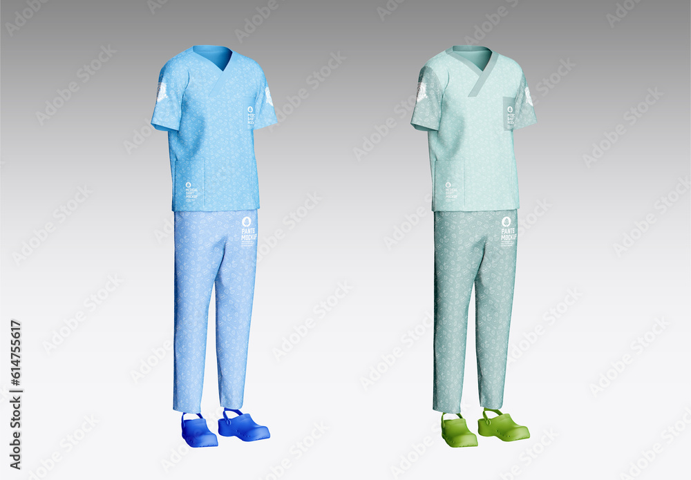 Unisex Medical Set Clothing Mockup Stock Template | Adobe Stock