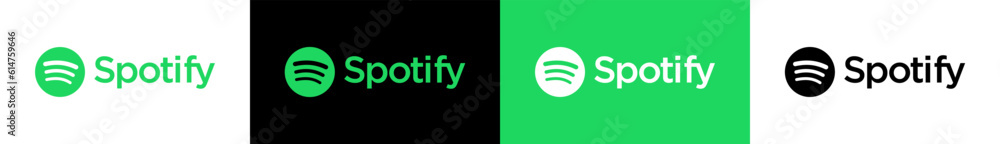 Spotify music icons internet is printed on paper. Simple, vector ...