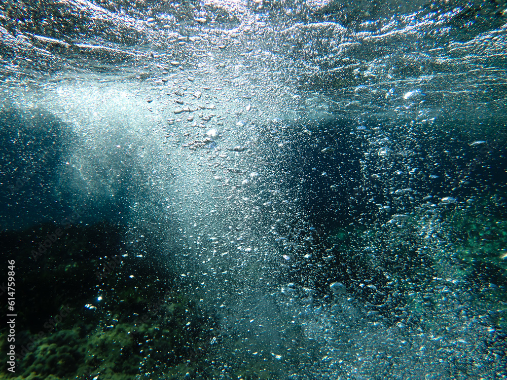 bubbles, bubbles undersea, undersea, green water, underwater, crystal ...