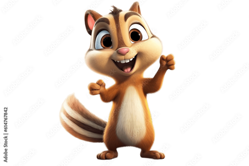 Playful Chipmunk Cartoon Character on Transparent Background. AI Stock ...