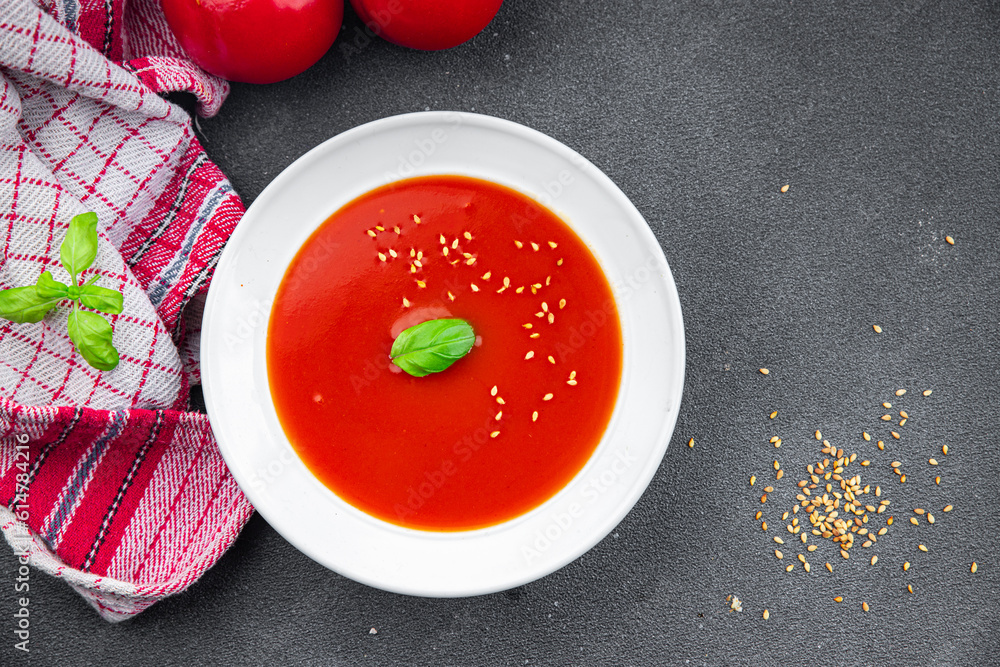 gazpacho fresh tomato cold soup first course meal food snack on the ...