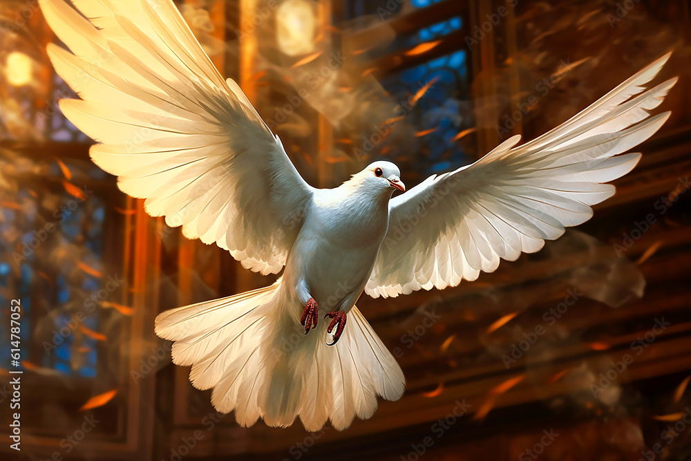 Graphic and biblical representation of the Holy Spirit in the form of a ...