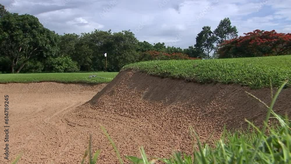 Golf course sand pit bunker aesthetic background,Used as obstacles for ...