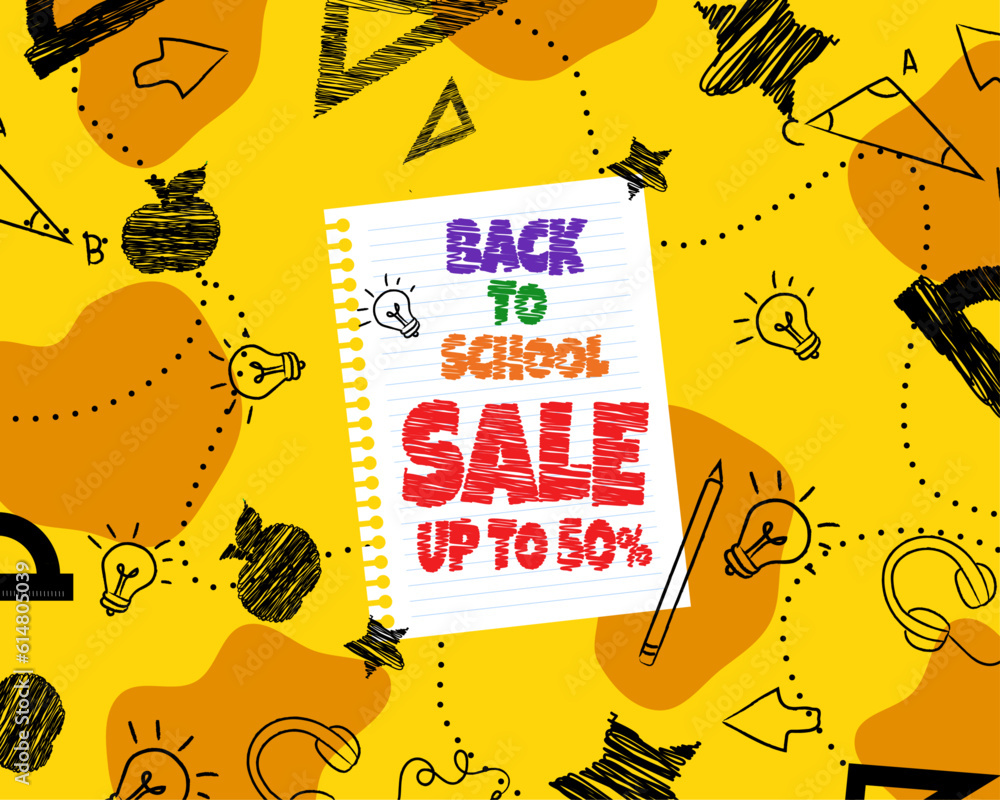 Back to school hand drawn vector illustration Stock Vector | Adobe Stock