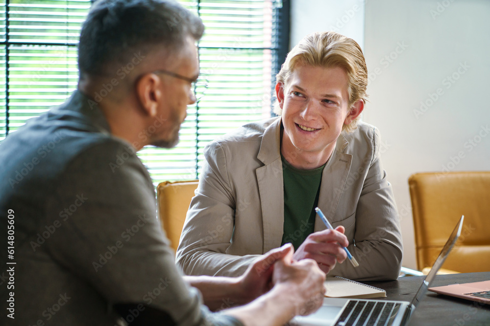 Human resources, specifically hiring process. Manager conducting job ...