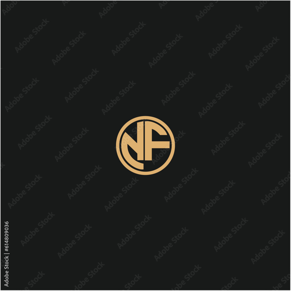 Initial Letter NF Logo - Minimal Vector Logo Stock Vector | Adobe Stock