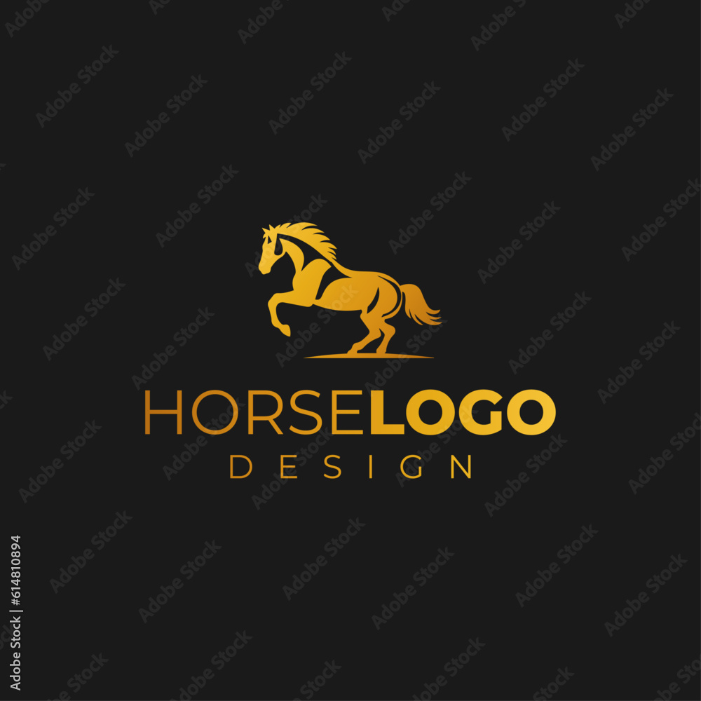 Elegant horse logo icons. Royal stallion symbol design. Equine stables ...