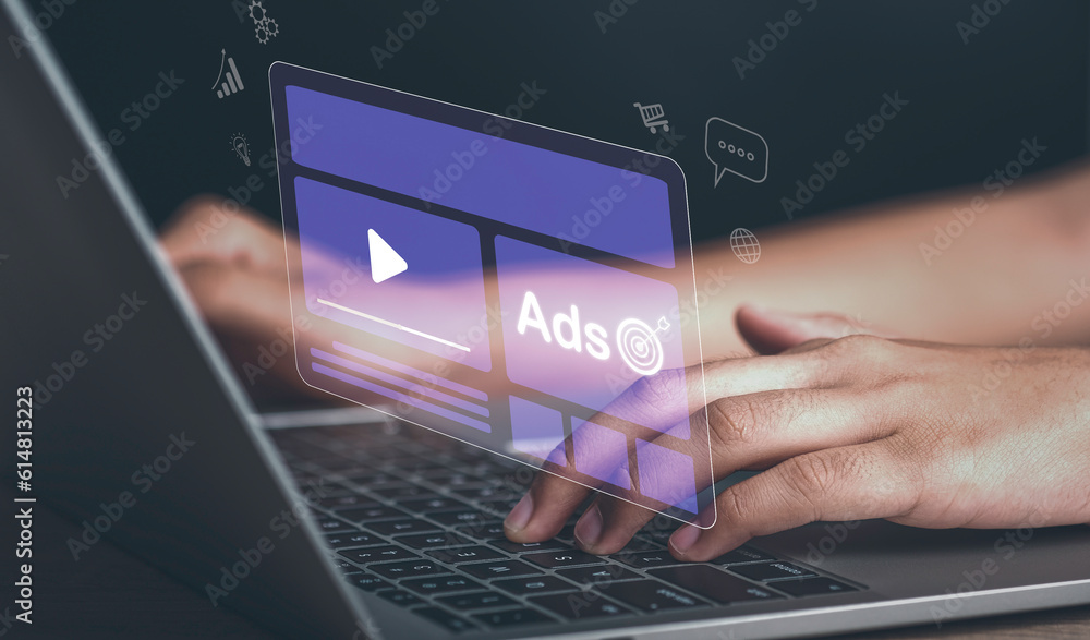 Target advertising online to success concept. programmatic Ad in feed ...