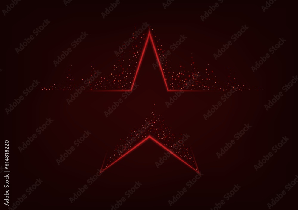 Black and red star shape template with light effect Stock Illustration ...