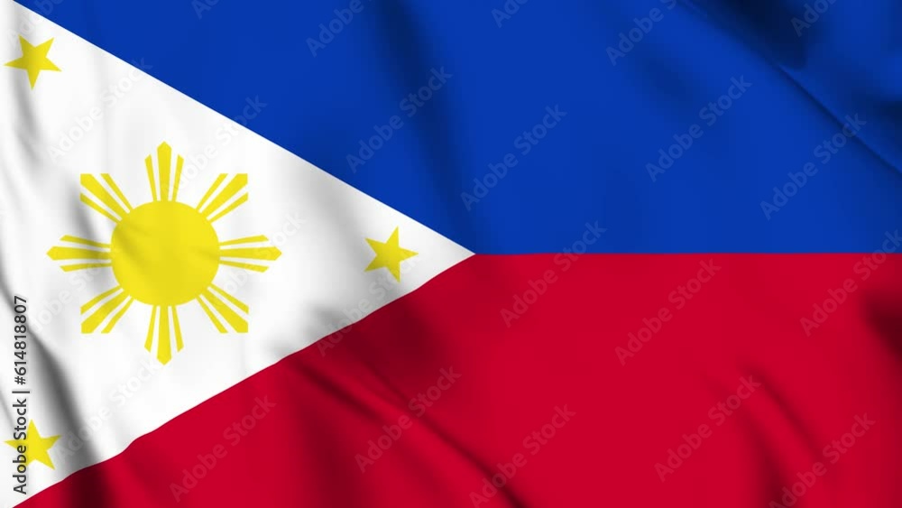 Waving Flag of Philippines video background. Filipino flag 4K Loop ...