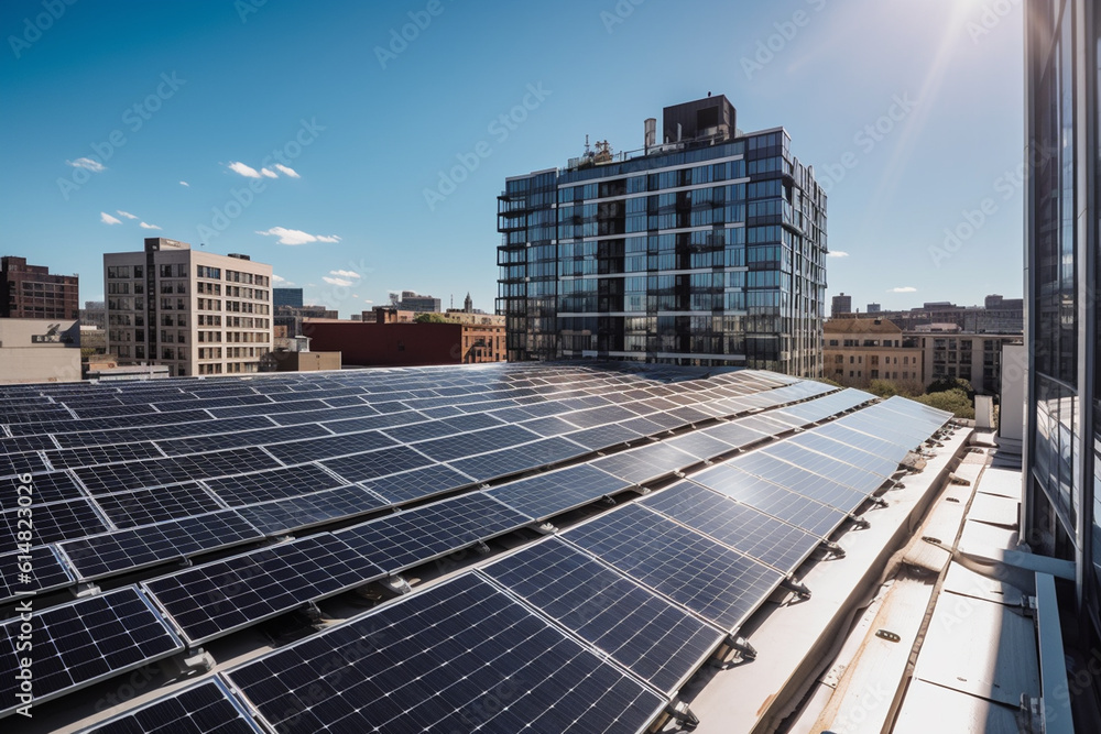 Solar panels on a roof, Harnessing the Sun: A Captivating Photograph of ...