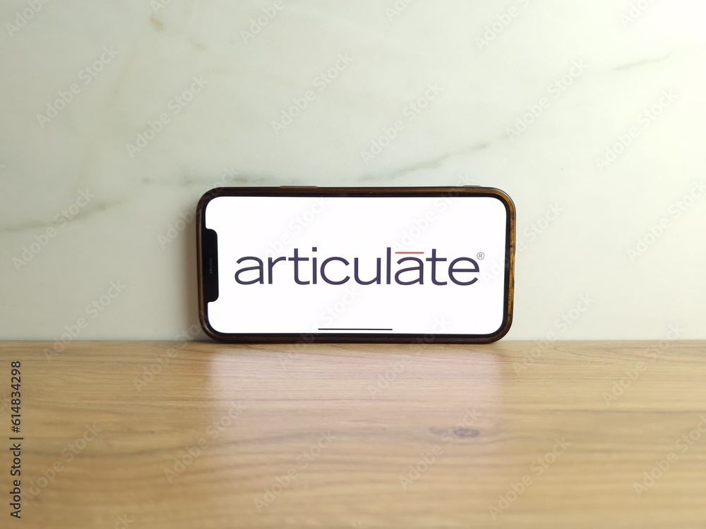 Konskie, Poland - June 17, 2023: Articulate creator platform logo ...