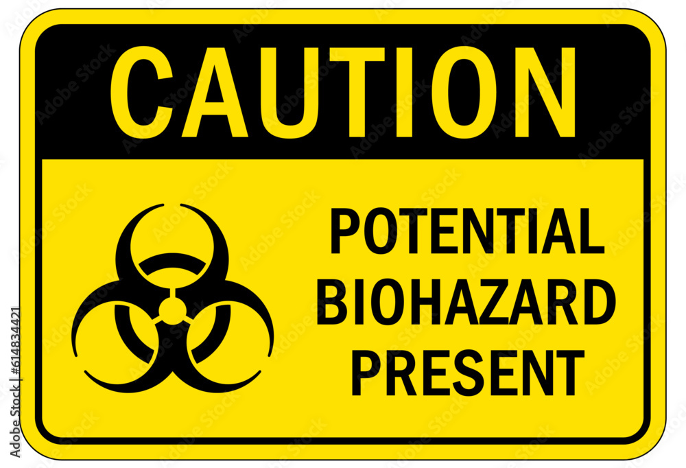 Biohazard warning sign and labels potential bi hazard present Stock ...