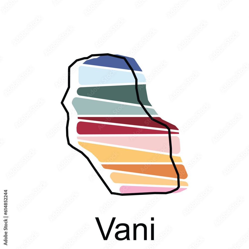 Map of Vani, American flag in georgia state map illustration vector ...