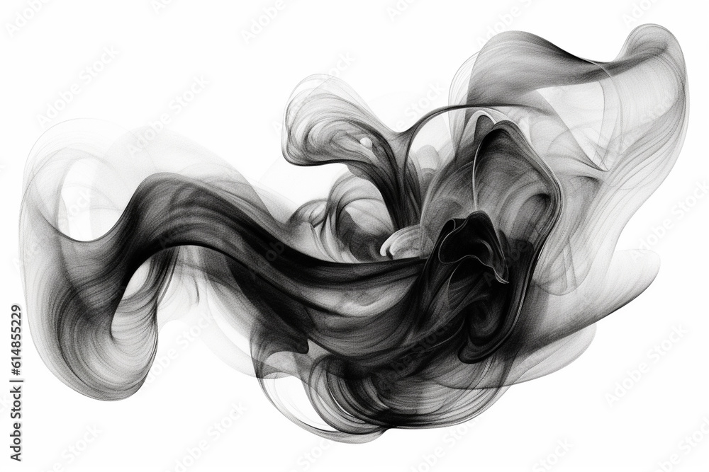 A series of abstract ink drawings of an object, using flowing lines and ...
