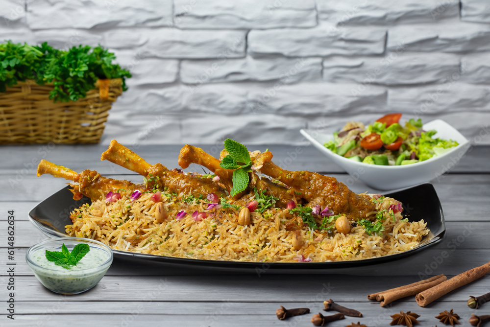 Indian chicken biryani donut, combining tender chicken pieces, aromatic ...