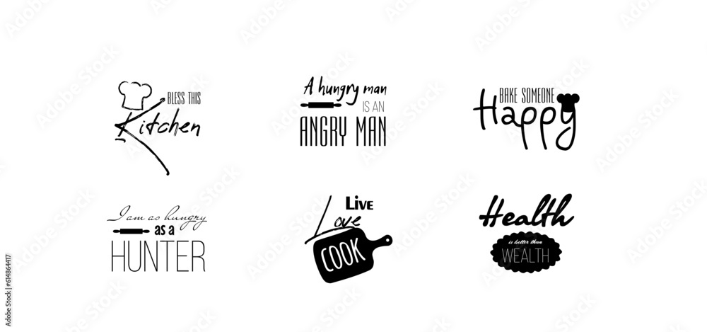 Set healthy food and eating lettering quotes for posters, decoration ...