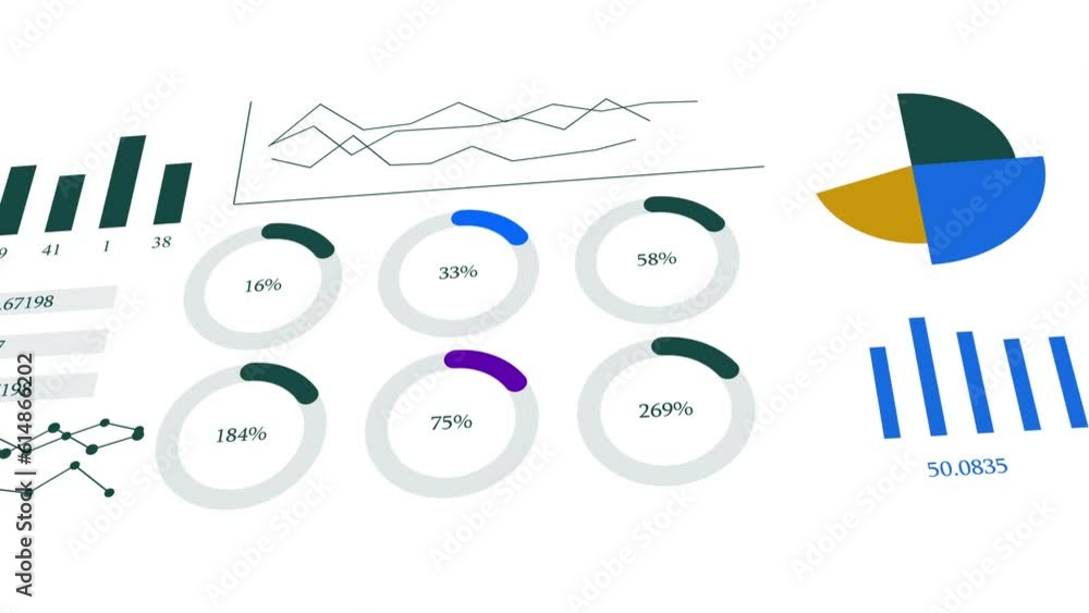 Graphs and pie charts slick, clean, elegant on white background great ... Graphs and pie charts slick, clean, elegant on white background great ...