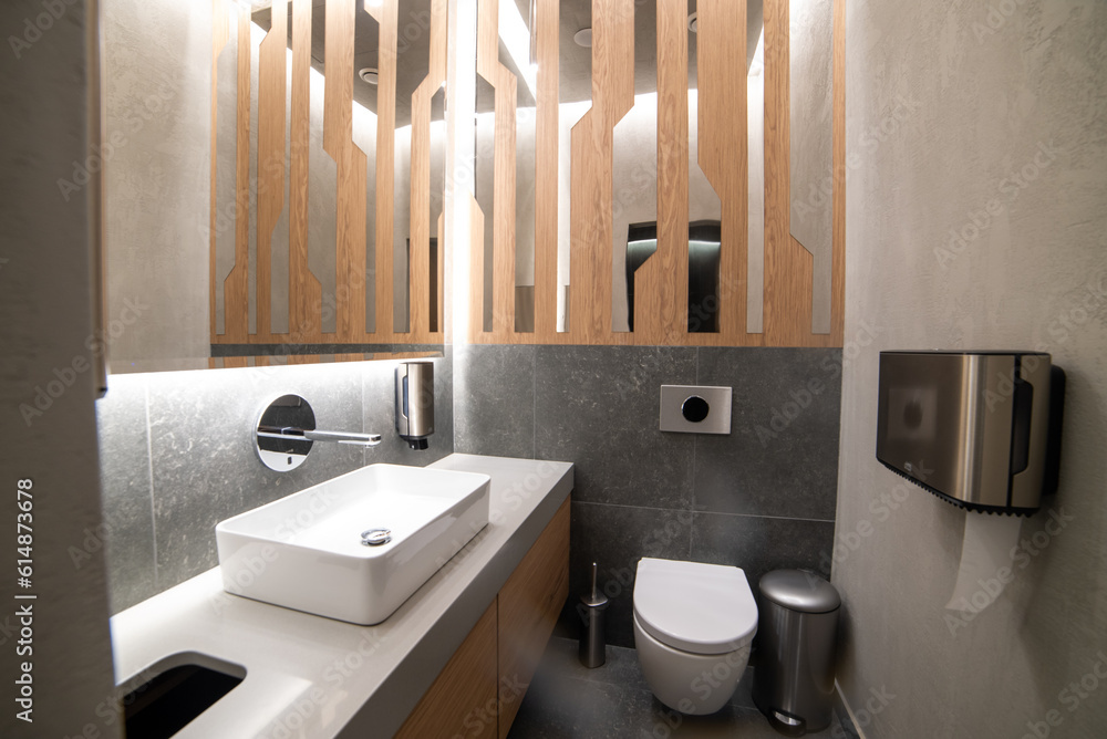 Poster Beautiful design of a public toilet and restroom – Wall Art ...