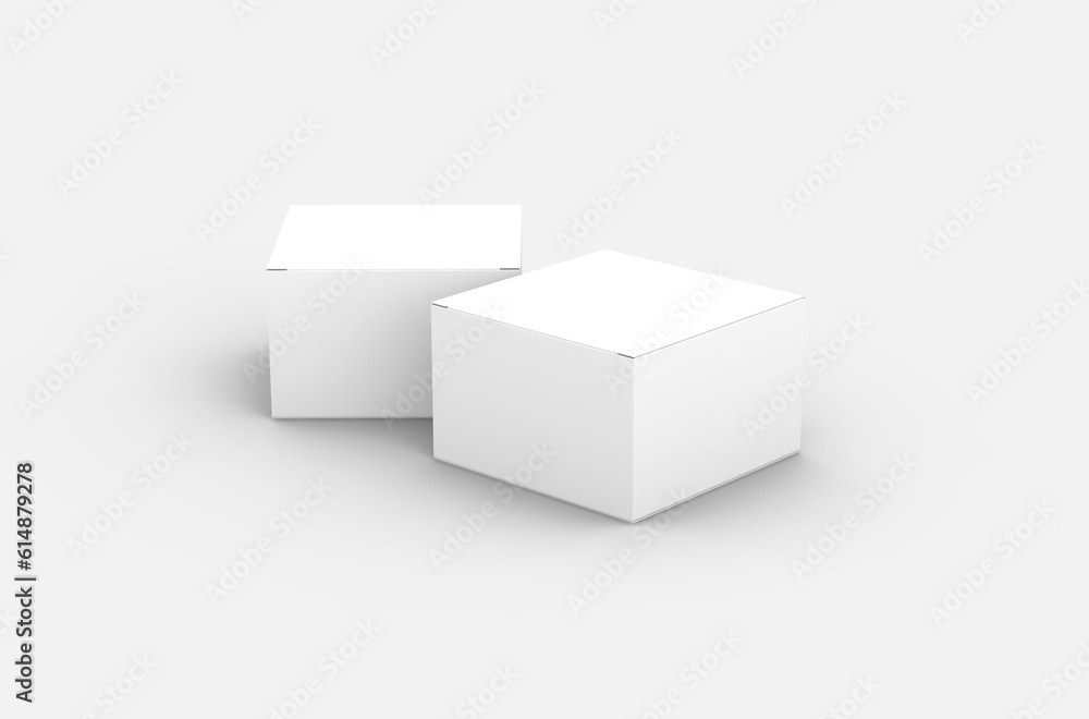 Square product box packaging mockup for brand advertising on a ...