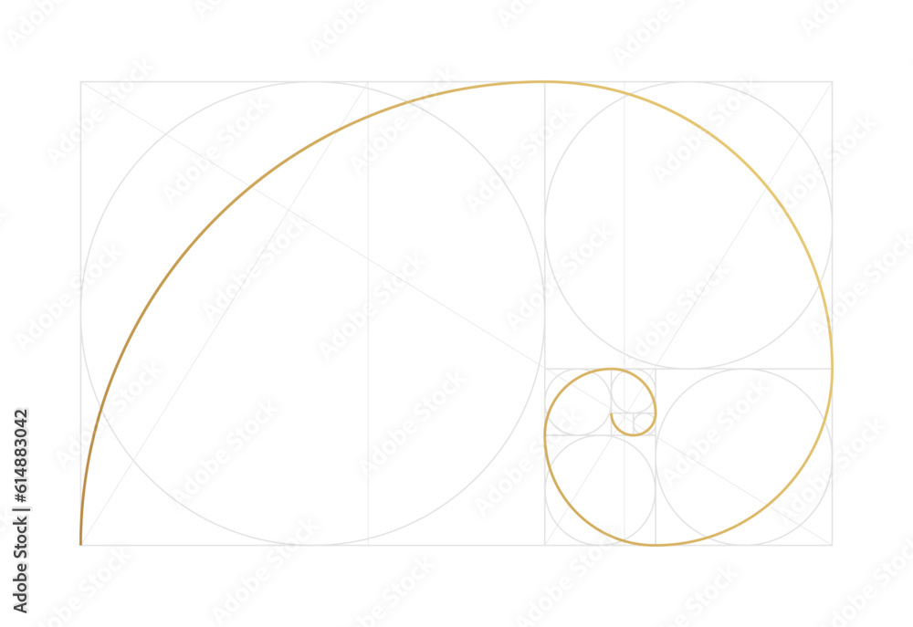 Golden ratio design template. Geometric Figure in law of golden ratio ...
