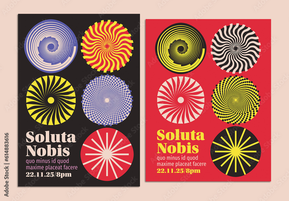 Circular Mosaic Poster Design Layout Stock Template | Adobe Stock