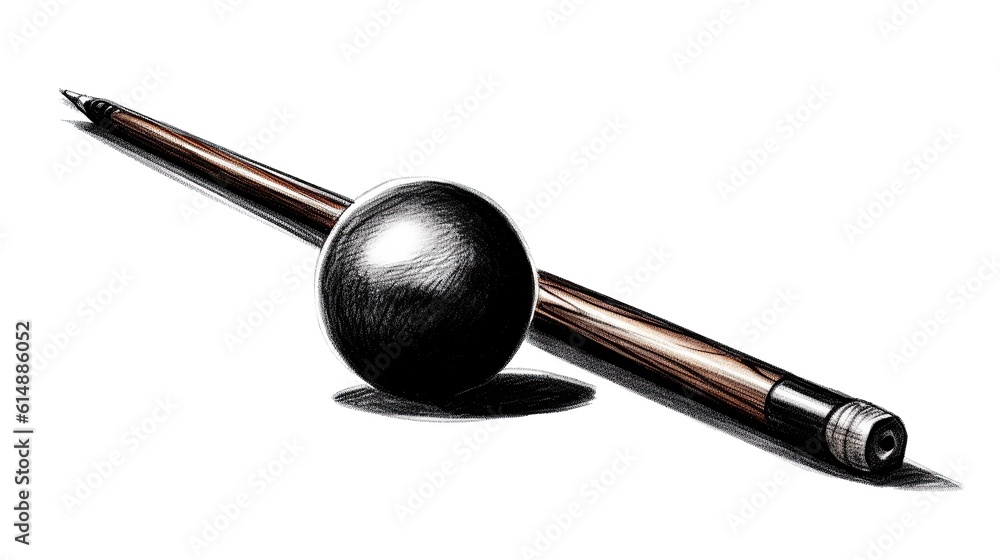 Pen and ink Illustration, billiard ball, vector, clean lines, coloring ...