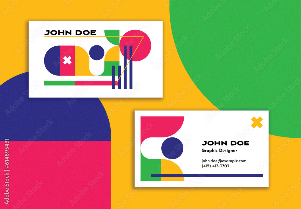 Pop Geometric Business Card Stock Template | Adobe Stock
