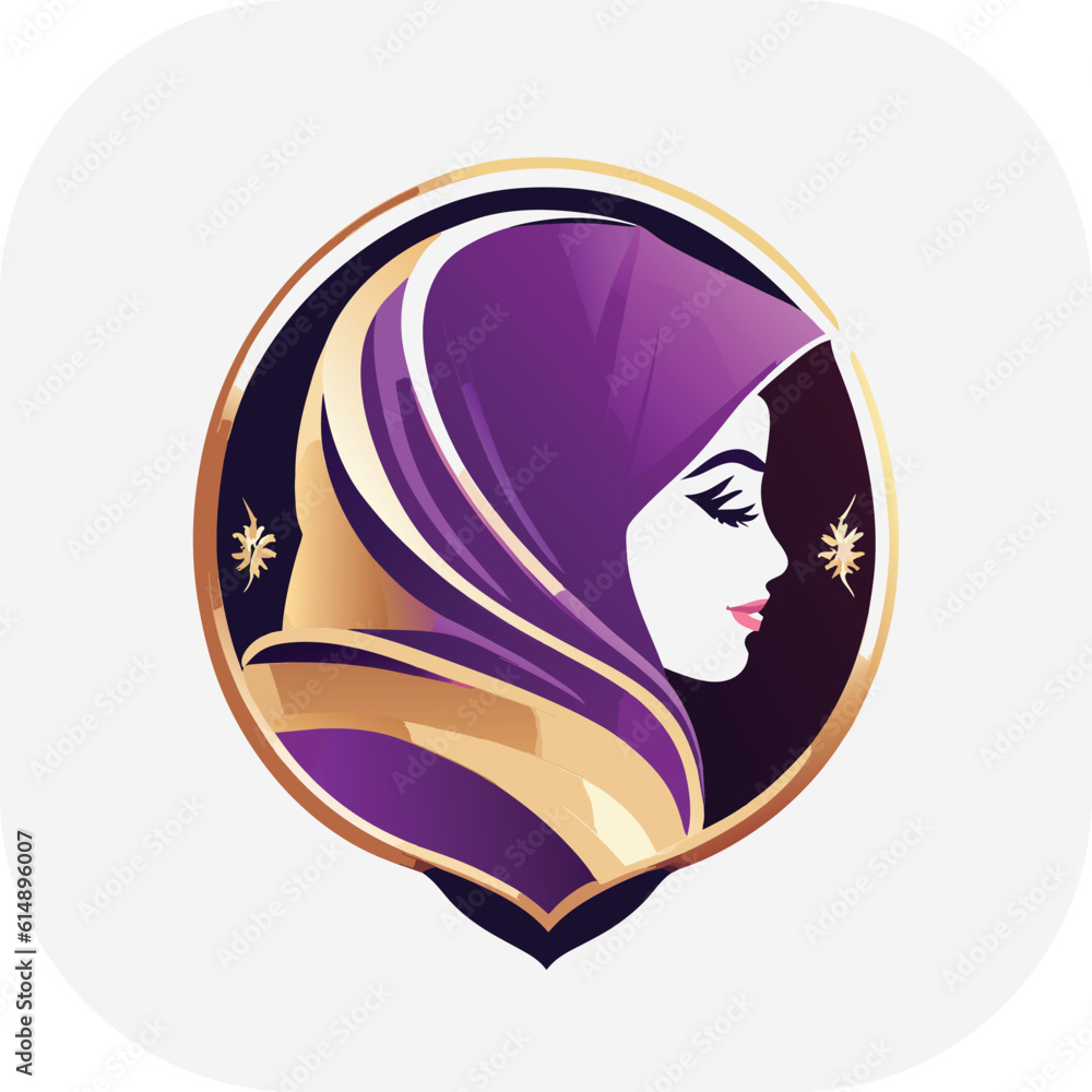 Woman hijab logo with unique concept and business card design Premium ...