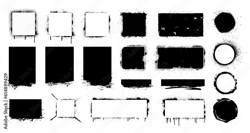 Paint gunge frame compositions for texting boxes. Artistic graffiti ...