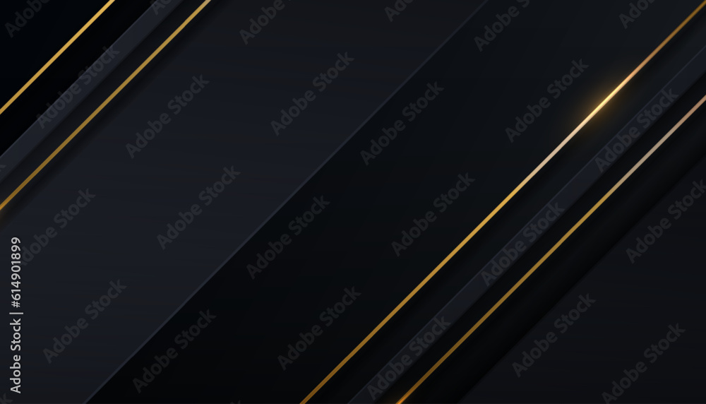 Luxury black gold background with golden line and shadow. Modern ...