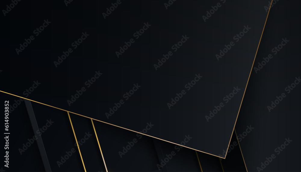 Luxury black gold background with golden line and shadow. Modern ...