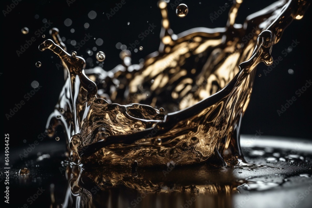 Liquid metal splashes and creates a dynamic display of motion and ...