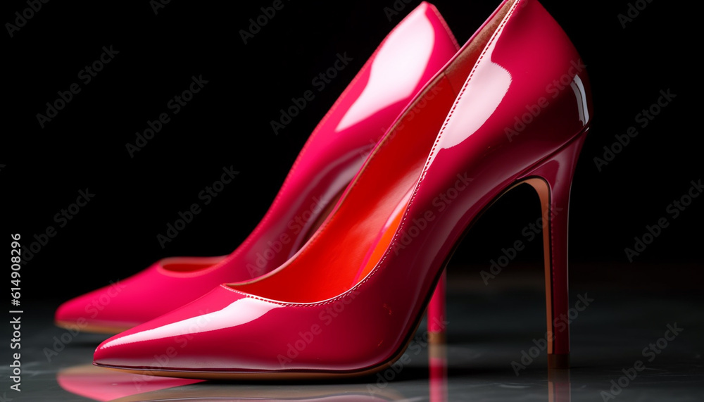 ภาพประกอบสต็อก Shiny patent leather stilettos exude sensuality and ...