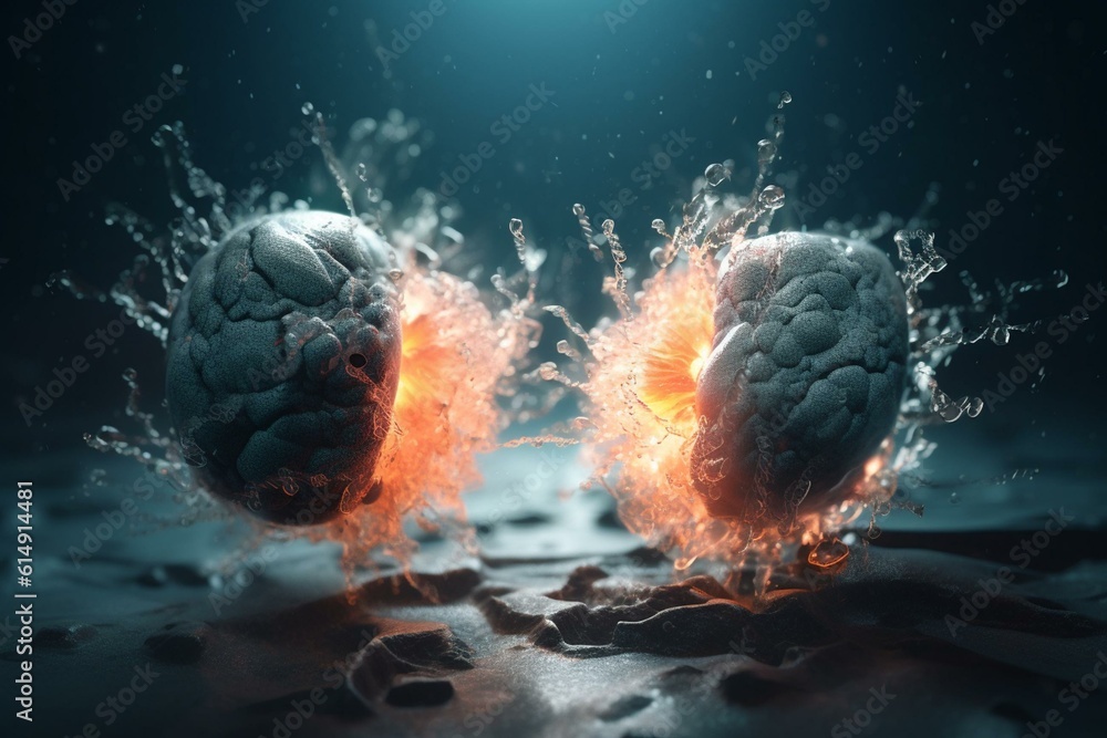 Process of splitting a bacterial cell into two daughter cells through ...