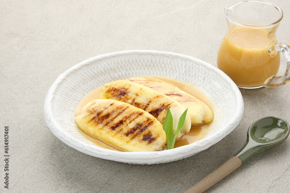 Pisang Gapit or Pisang Epe, grilled banana with palm sugar sauce ...